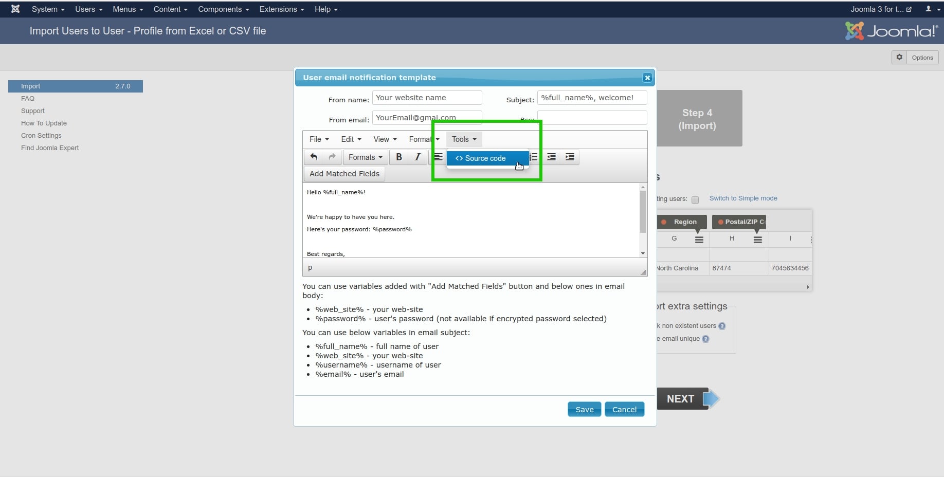 Import Joomla Users And Contacts Data From Excel Or Csv File