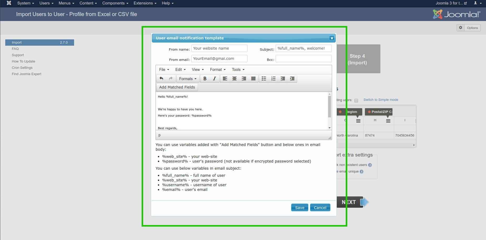 Import Joomla Users And Contacts Data From Excel Or Csv File